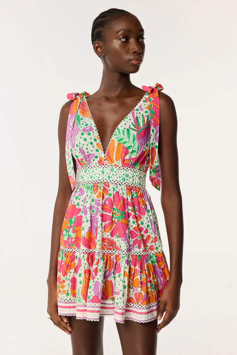 Mini Dress Cara Pink Artistic Flower – Ophelia Swimwear