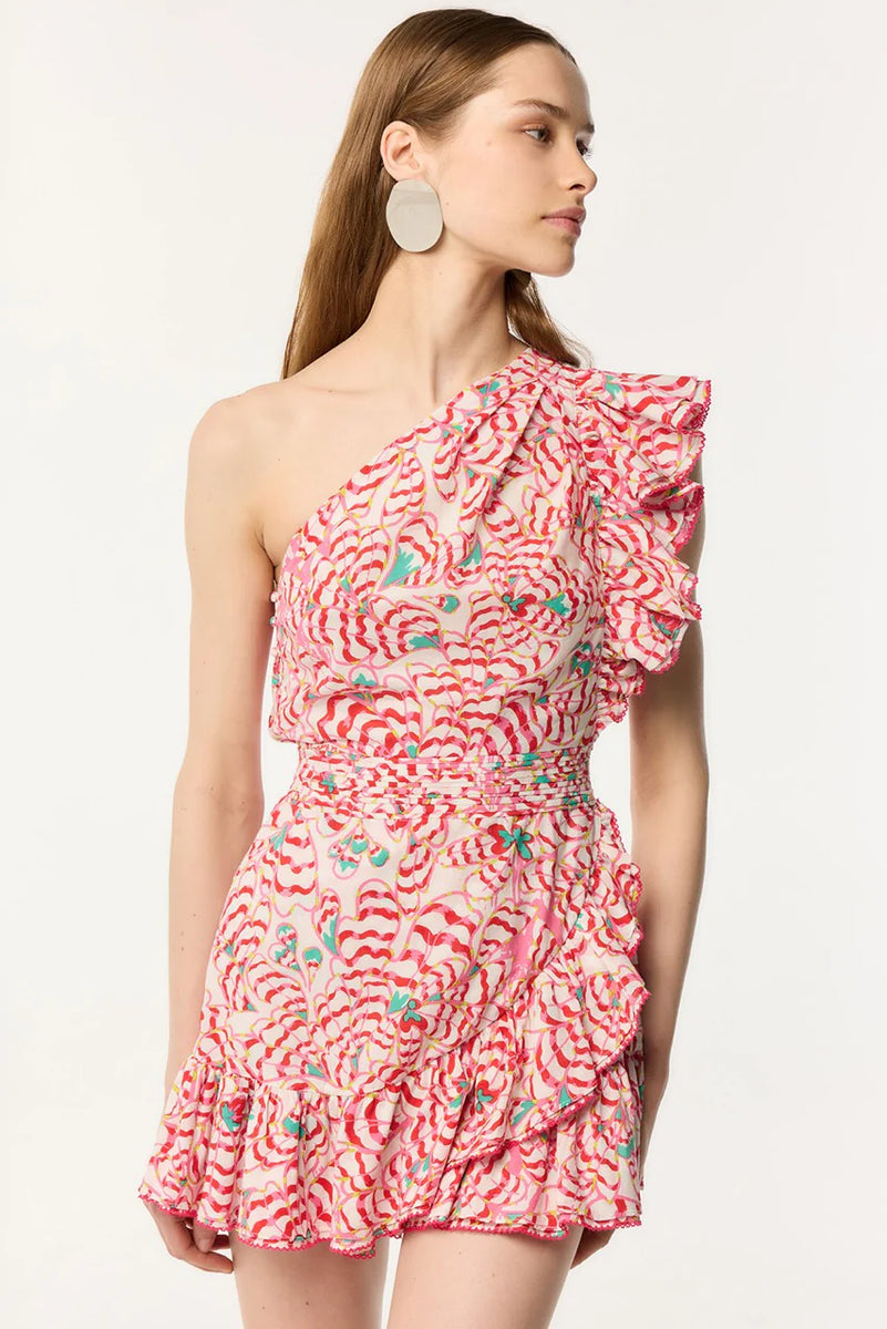 Mini Dress Corinne Pink Wings Flower – Ophelia Swimwear